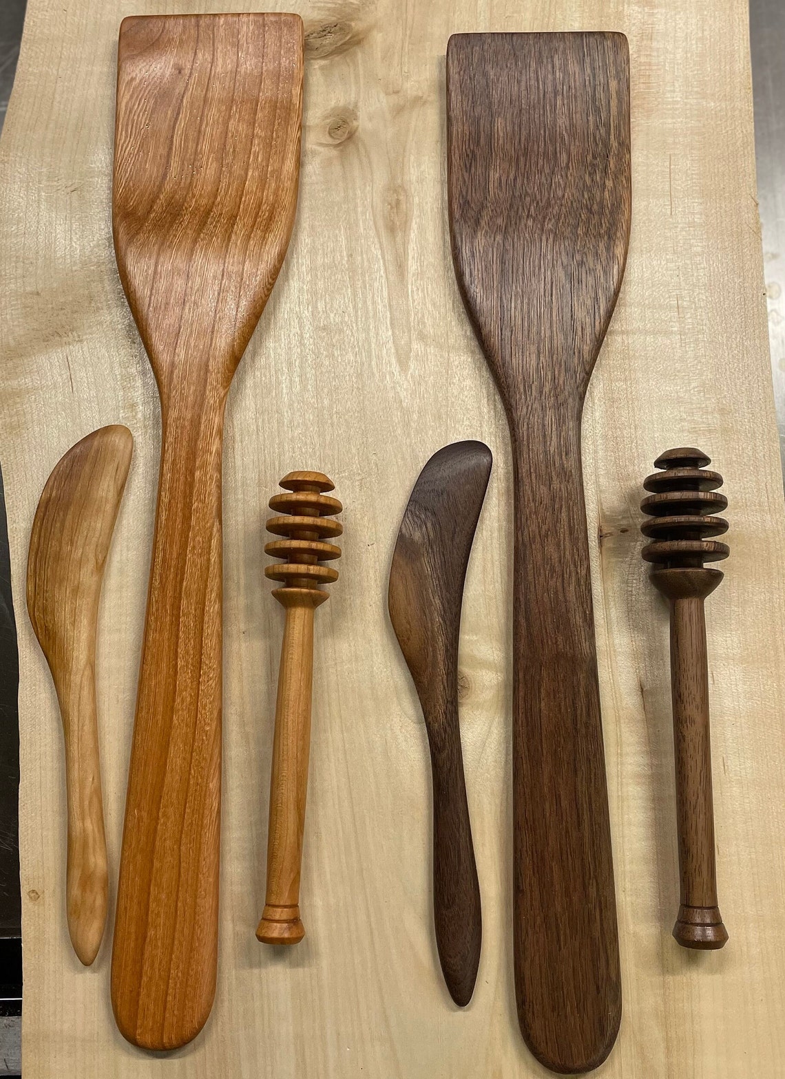 Set of Wood Utensils for Cooking Utensil Bundle Honey Dipper Hardwood ...