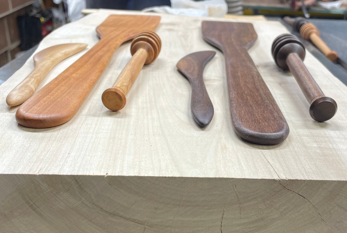 Set of Wood Utensils for Cooking Utensil Bundle Honey Dipper Hardwood ...