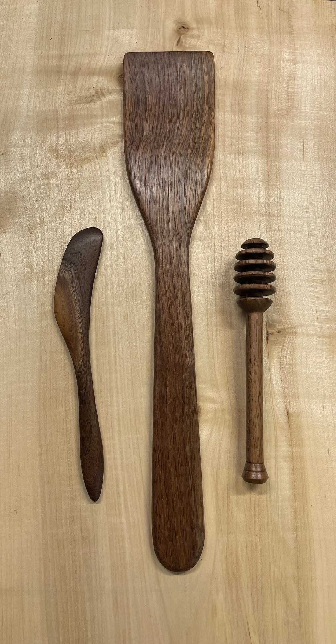 Set of Wood Utensils for Cooking Utensil Bundle Honey Dipper Hardwood ...