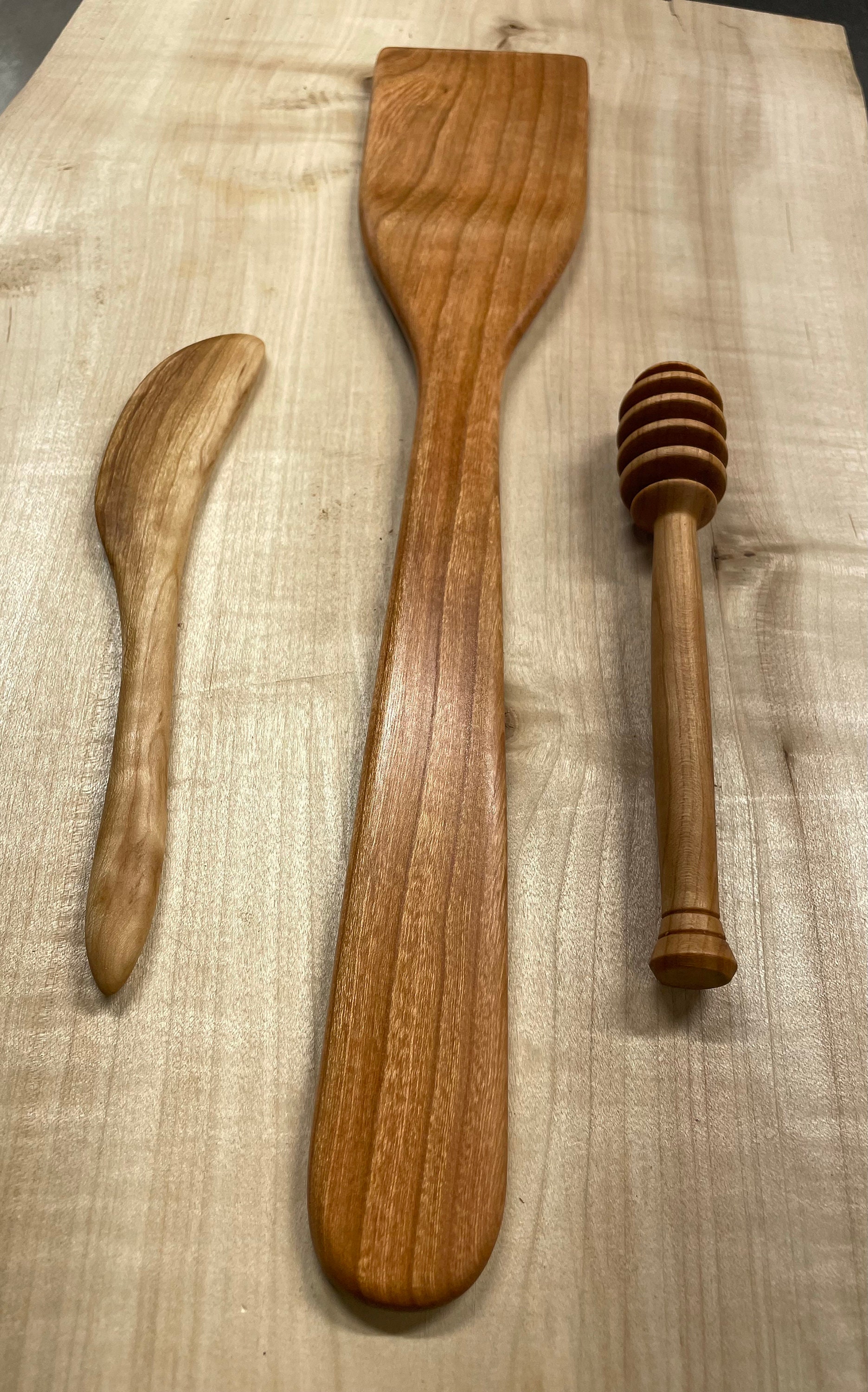 Set of Wood Utensils for Cooking Utensil Bundle Honey Dipper Hardwood ...