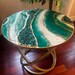 Handmade Emerald Green Resin Agate Table - Gold Legs, Modern Accent - Etsy