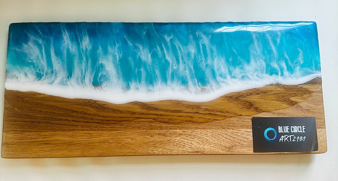 Ocean Cheese Charcuterie Board, Resin Art Charcuterie Board, Ocean ...