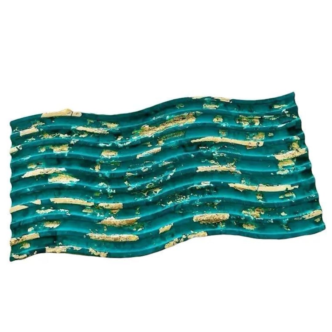 Concrete Wave Ripple Tray | Large Cement and Gold Leaf Trinket Tray ...