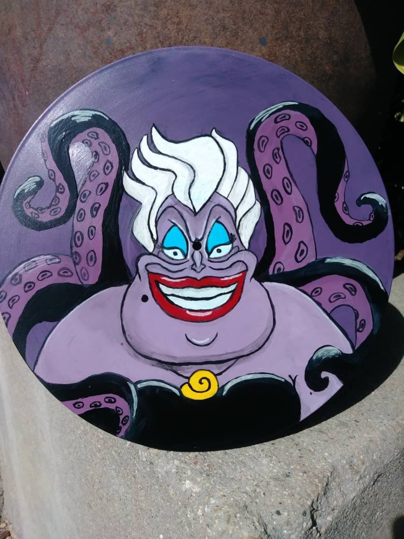 Ursula Acrylic Painting on Vinyl Record/ the Little Mermaid/ Disney ...