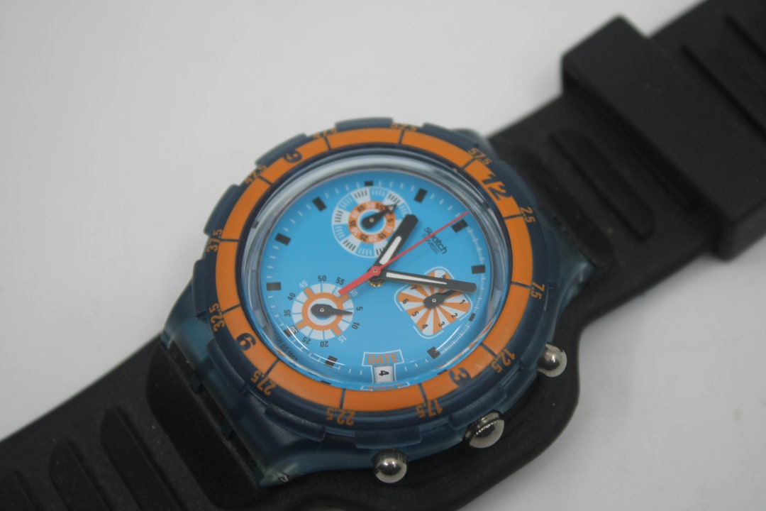 1998 Vintage Swatch Aqua-chrono Scuba 'tracking' SBN400, New Old Stock ...