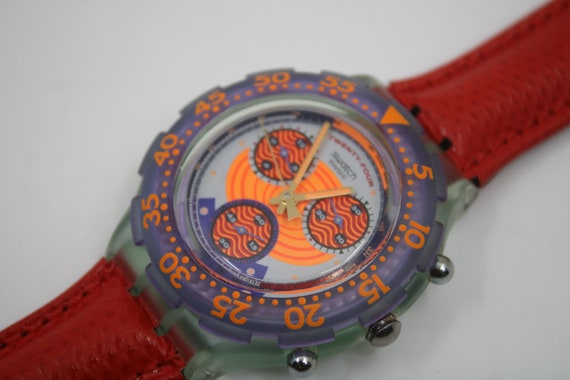 1993 Vintage Swatch Aqua-Chrono Scuba 'Red Harbour' S… - Gem