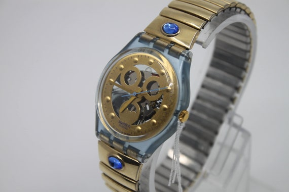 1992 Vintage Gents Swatch 'Gold Smile' GN123/124, NE… - Gem