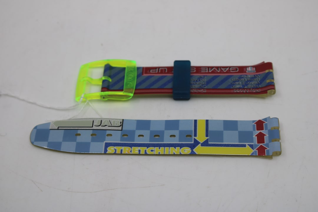 Vintage Swatch Strap, 'game Over', SEL101, 17mm, Aqua Chrono, New Old ...