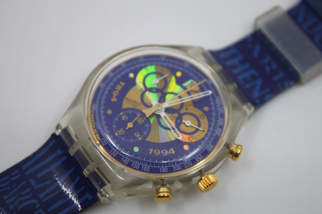 1994 'IOC101' Vintage Gents Chrono Swatch SCZ101, NO Box, GOOD ...