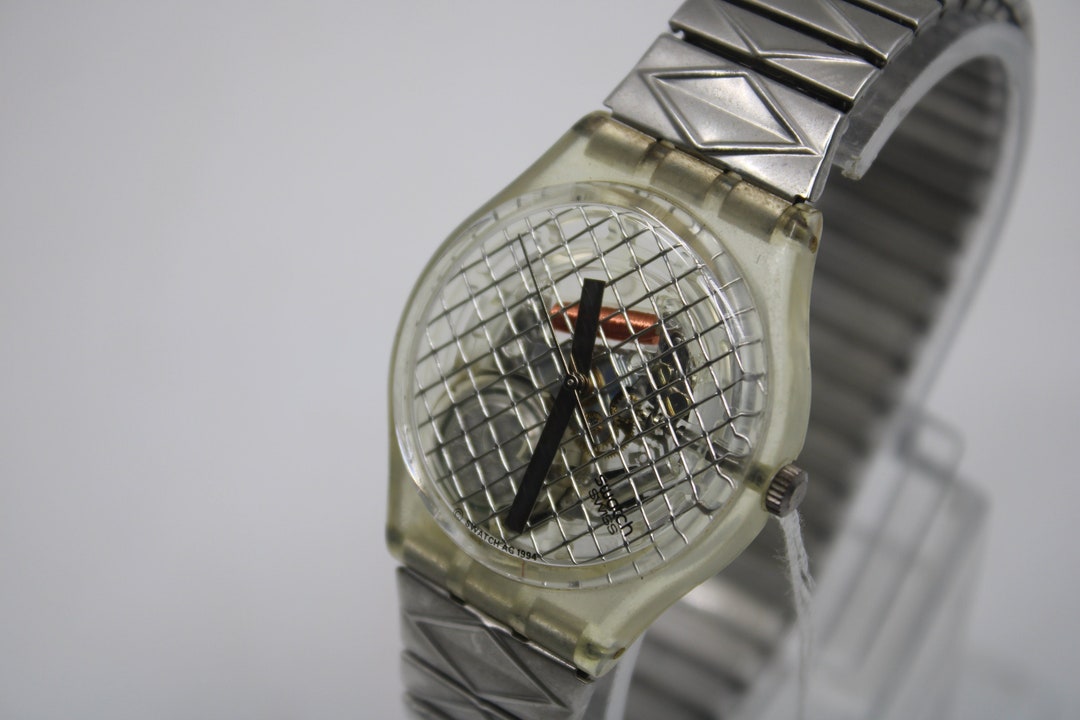 1995 Vintage Swatch Watch 'silver Net', GK186/187, Working 100%, NICE ...