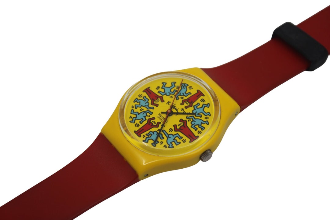Keith Haring Swatch, Avec Des Personages, GZ100, 1985, Near Mint ...