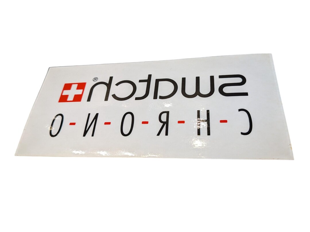 Swatch Vintage Mirrored Transparent Chrono Window Sticker, Original and ...