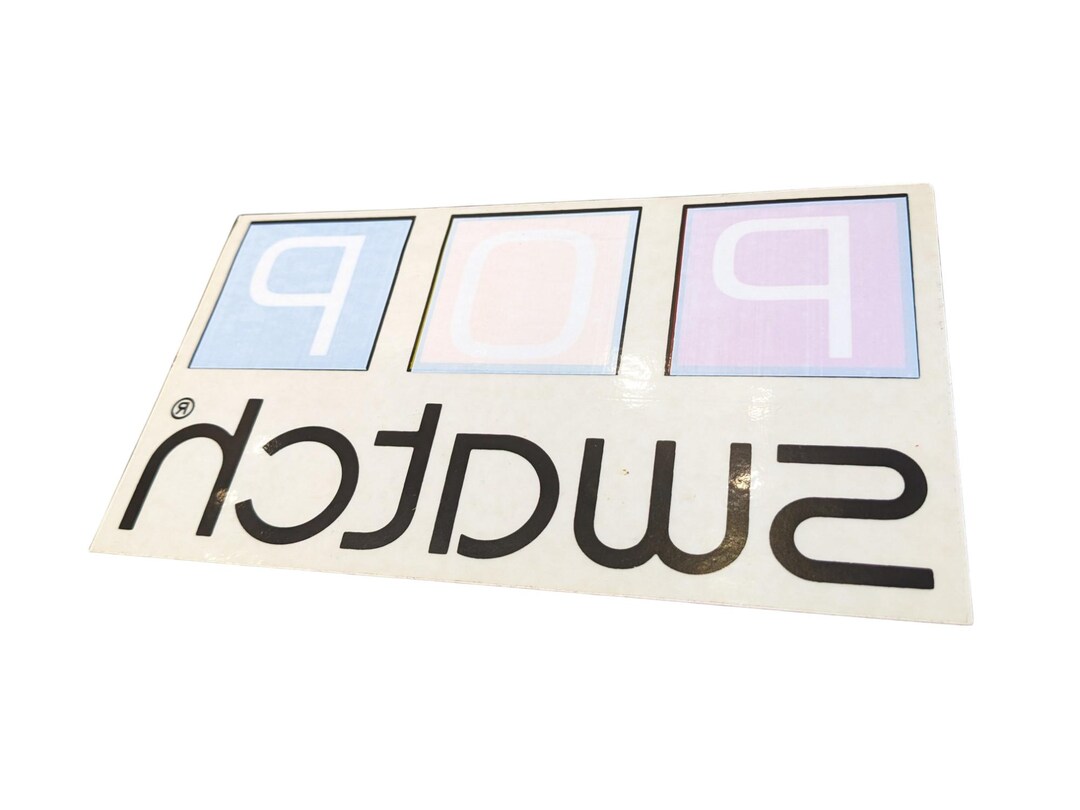 Swatch Vintage Dealer Mirrored Pop Swatch Sticker, Original and Unused ...