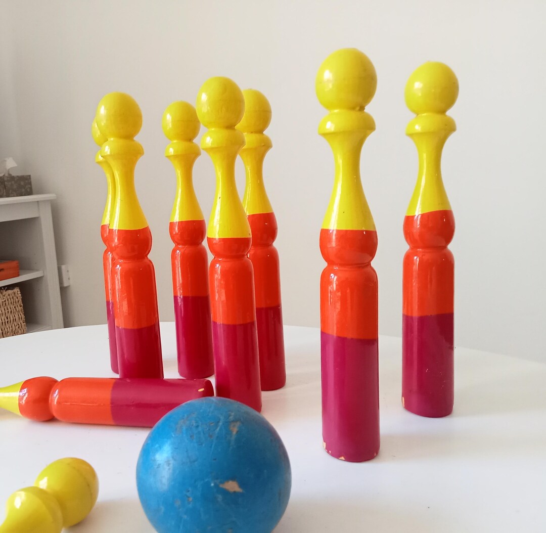 Vintage 70s Bowling Game Vilac France Wooden Toy You Vintage - Etsy