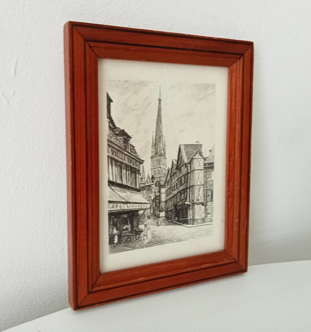 Table Print Print Léopold Robin "rouen the Street of the Grocery Store ...