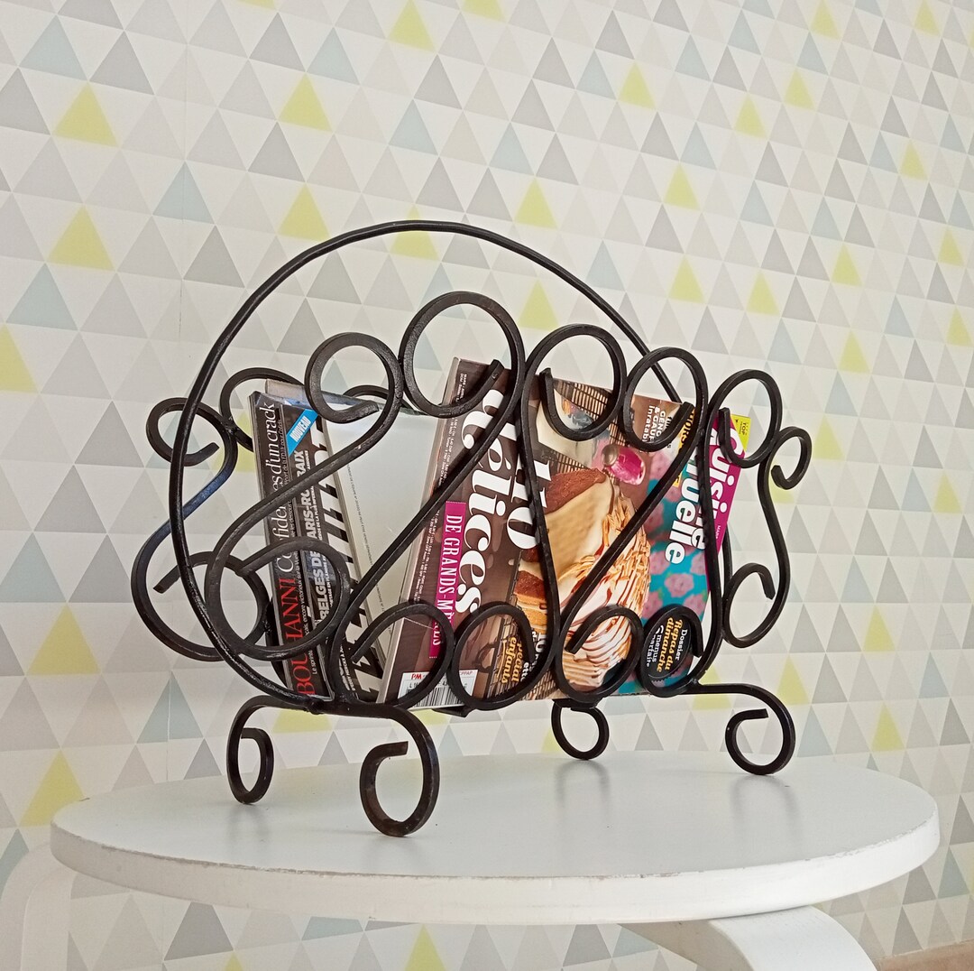 Old Wrought Iron Magazine Rack From the 50s/60s - Etsy