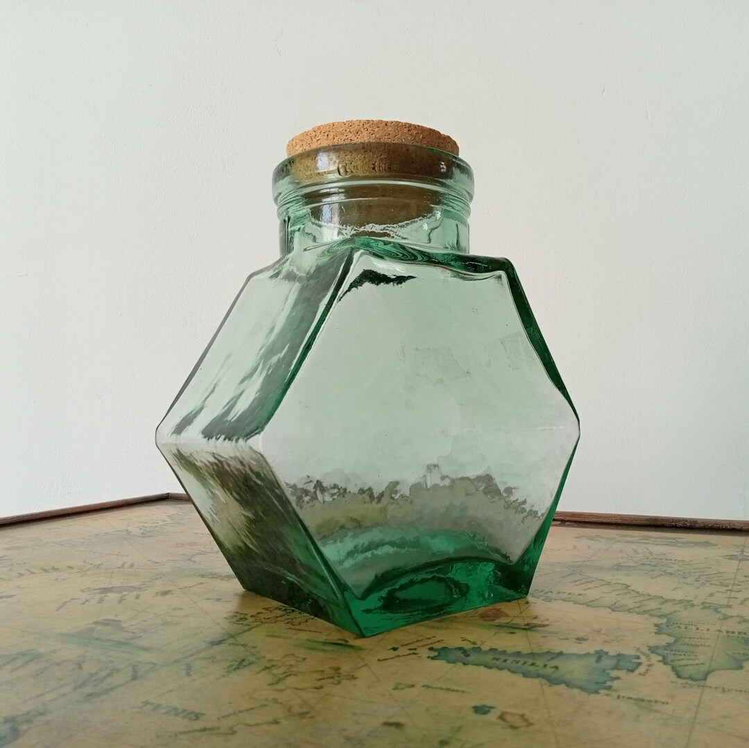 Antique Counter Jar, Old Candy Jar, in Thick Blown Glass, Antique ...