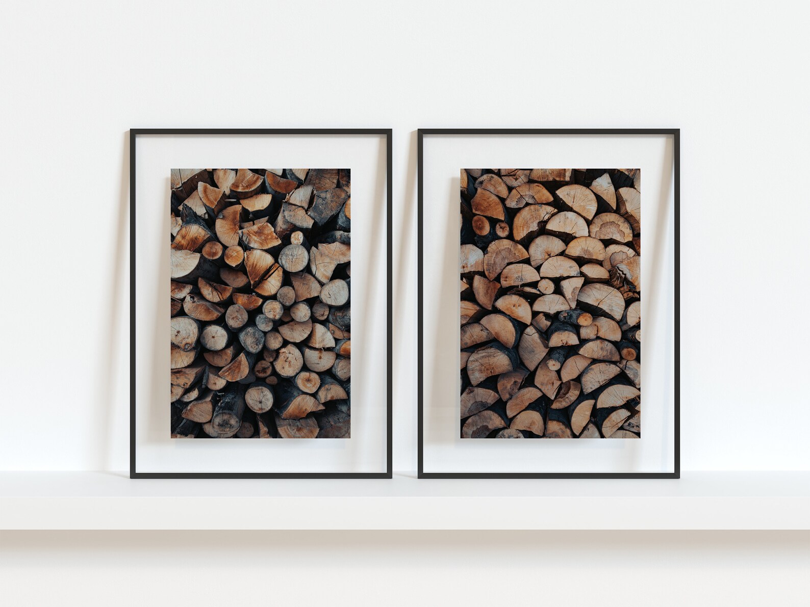 Wood Log Set of 2 Prints - Wood Art - Wood Pile Poster - Rustic Poster ...