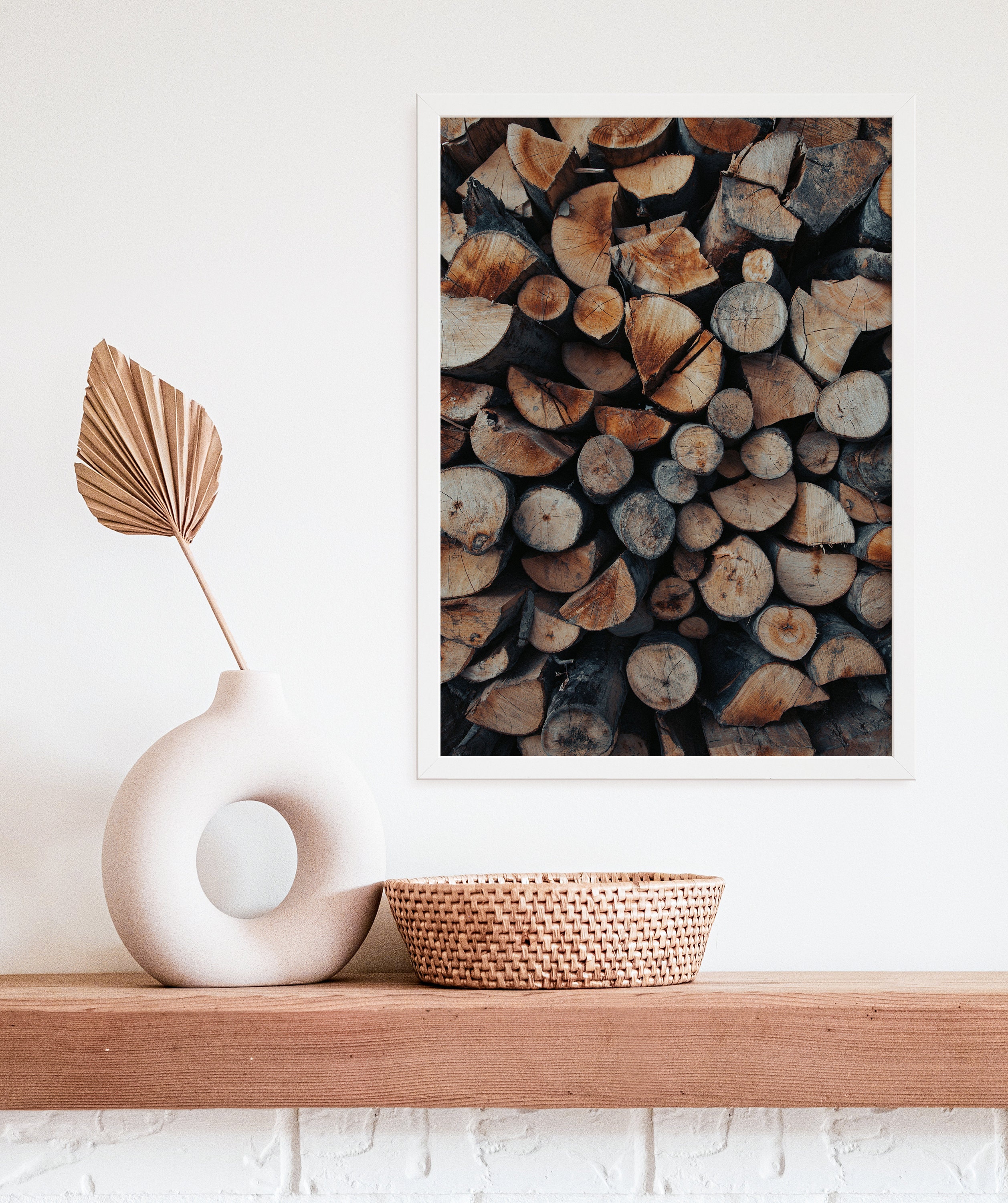 Wood Log Set of 2 Prints - Wood Art - Wood Pile Poster - Rustic Poster ...