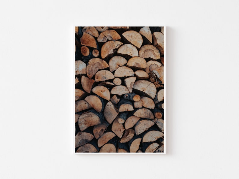 Wood Log Set of 2 Prints - Wood Art - Wood Pile Poster - Rustic Poster ...