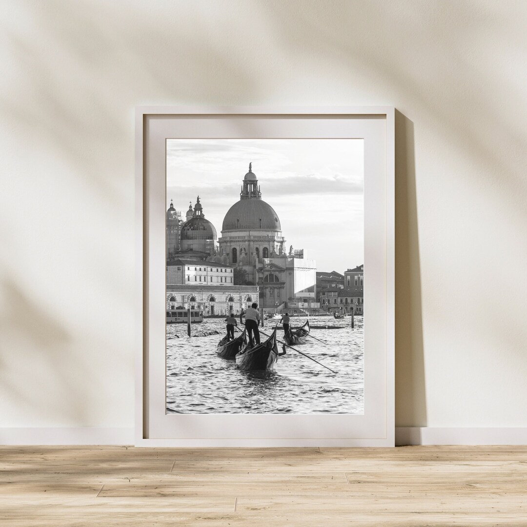 Italy Black and White Photo Venice Travel Poster Gondola Photography ...