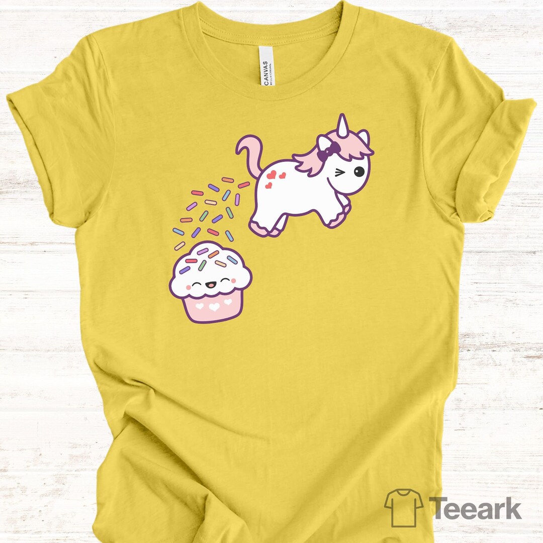 Unicorn Poo Cupcake T-shirt, Kawaii Unicorn Sprinkles Poo Shirt, Funny ...