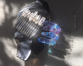 Crystal Hair Combs Gemstone Hair Combs Wedding Hair Combs Bridesmaids ...