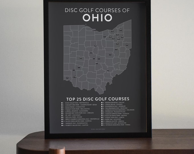 Ohio Golf Top 50 Courses Map - Etsy