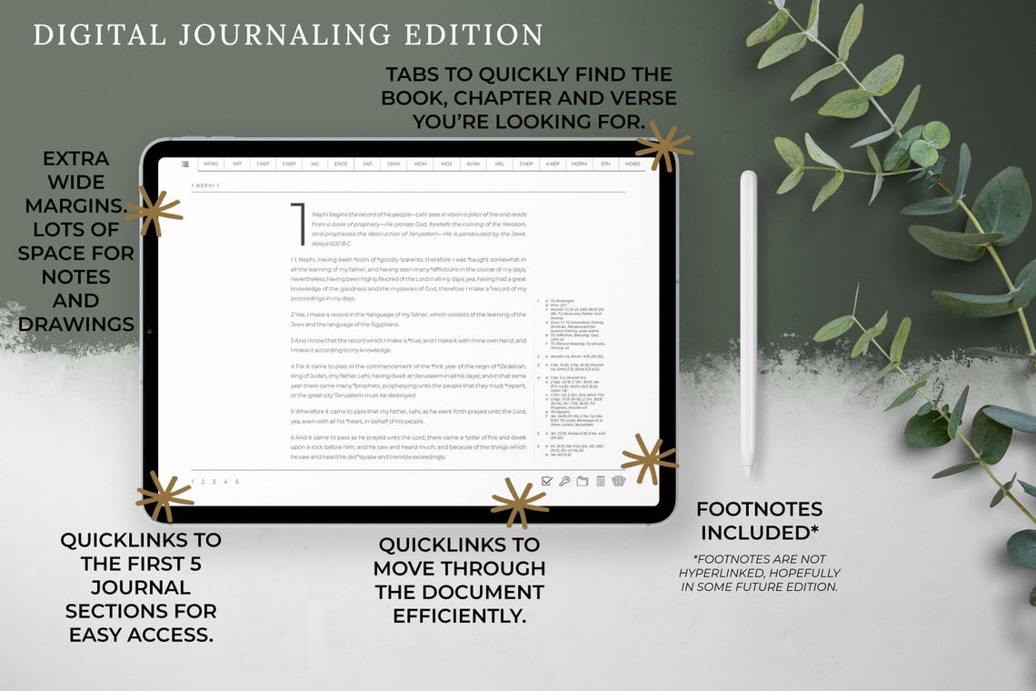Book of Mormon Digital Journal: Scripture Study, Notes, Stickers (PDF ...