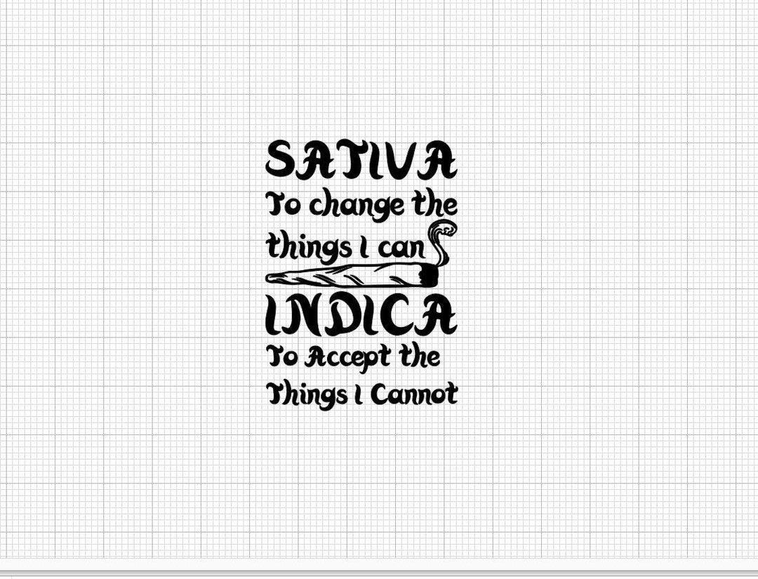 Indica Sativa Serenity SVG Cut File Design for Cricut, PNG Transfer ...