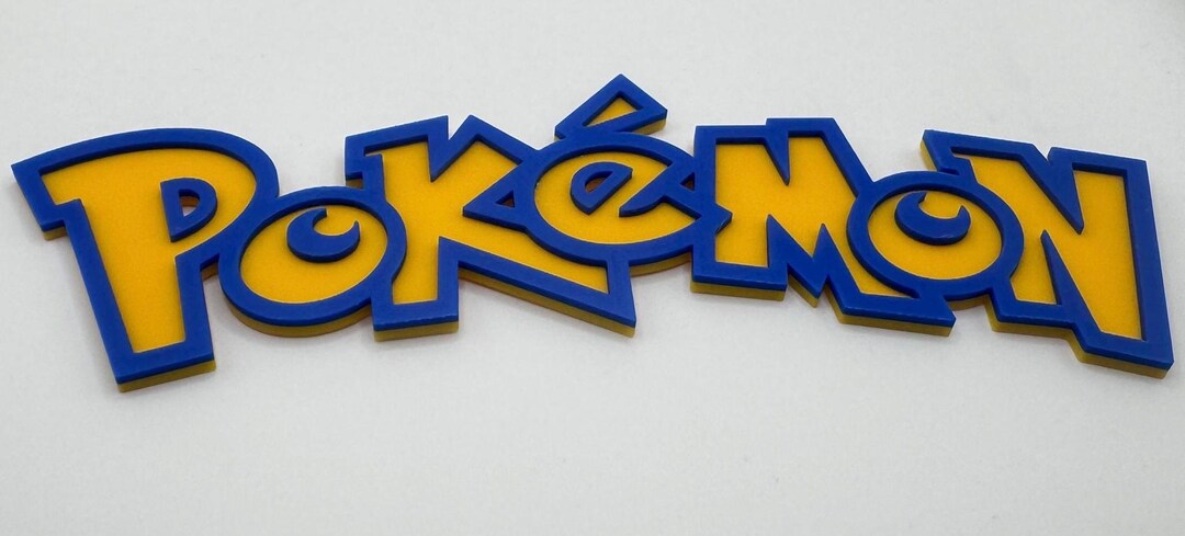 Pokémon Inspired Logo Wall Sign, Geeky Gift Game Shelves / Desk Art ...