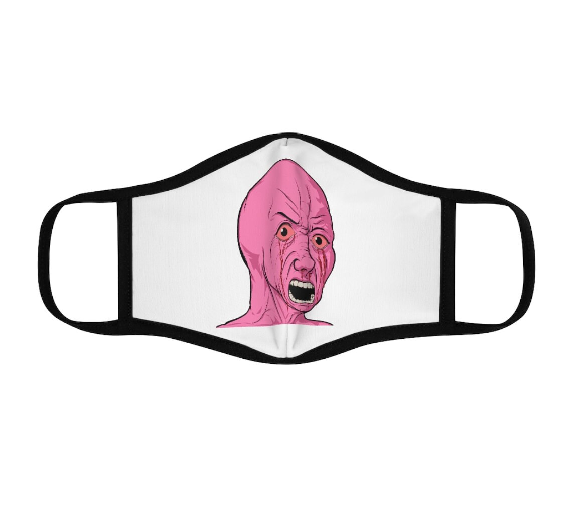 Meme Wojak Fitted Polyester Face Mask | Etsy