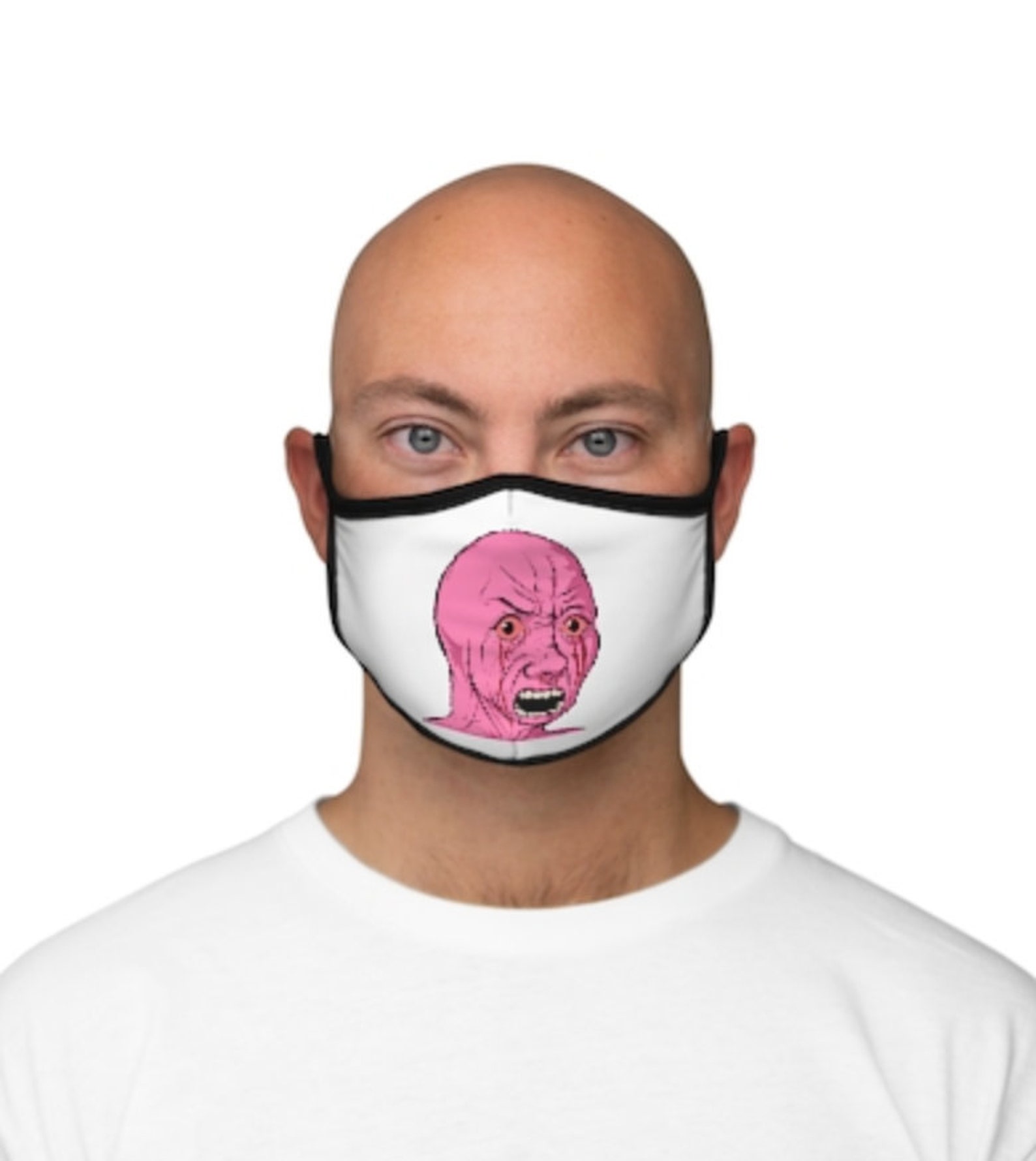 Meme Wojak Fitted Polyester Face Mask | Etsy
