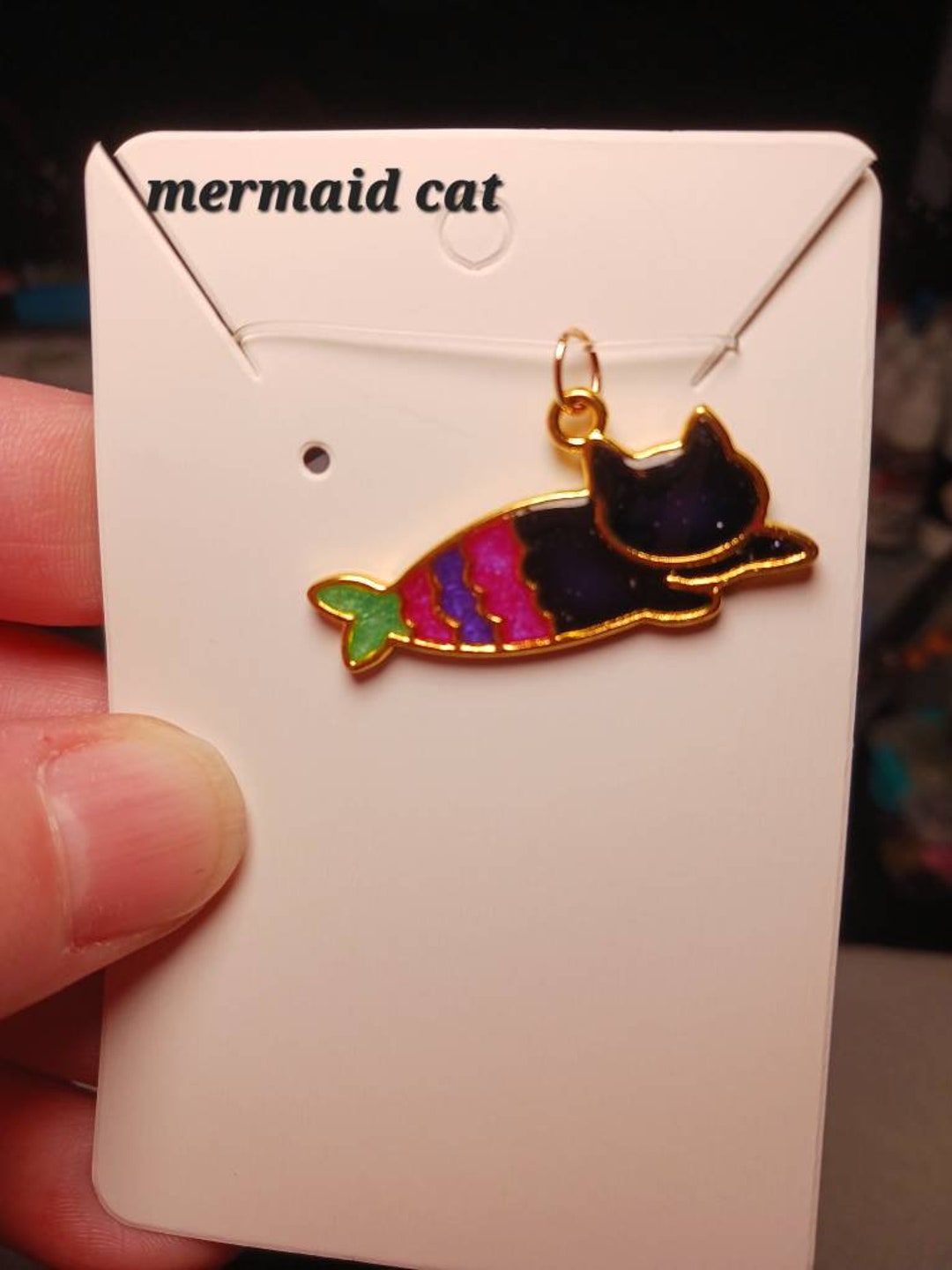 Cat Bezels/ Cat Pendant/ Mermaid Pendant/ Galaxy Cat - Etsy