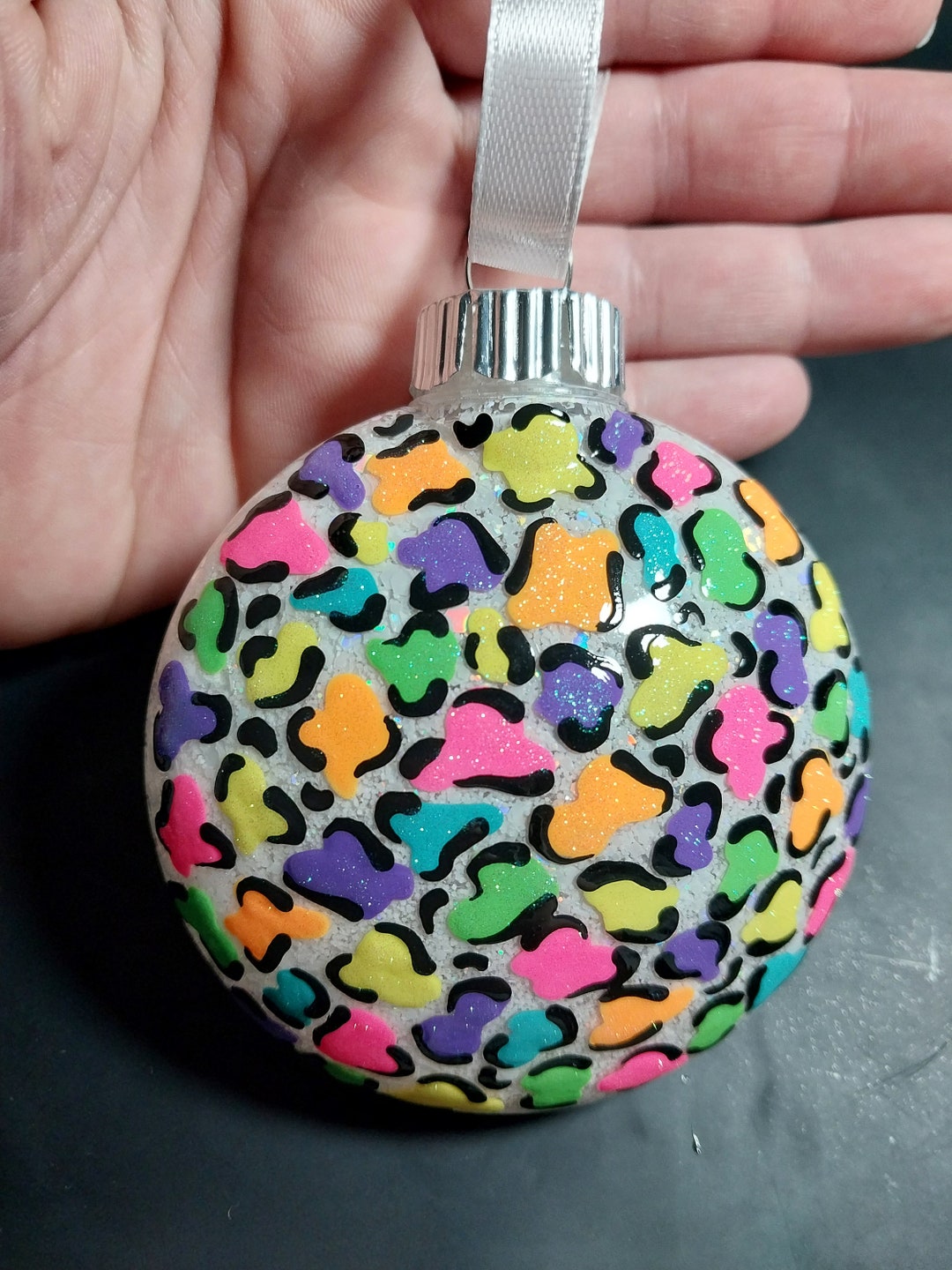 Rainbow Leopard Print Christmas Ornament - Etsy