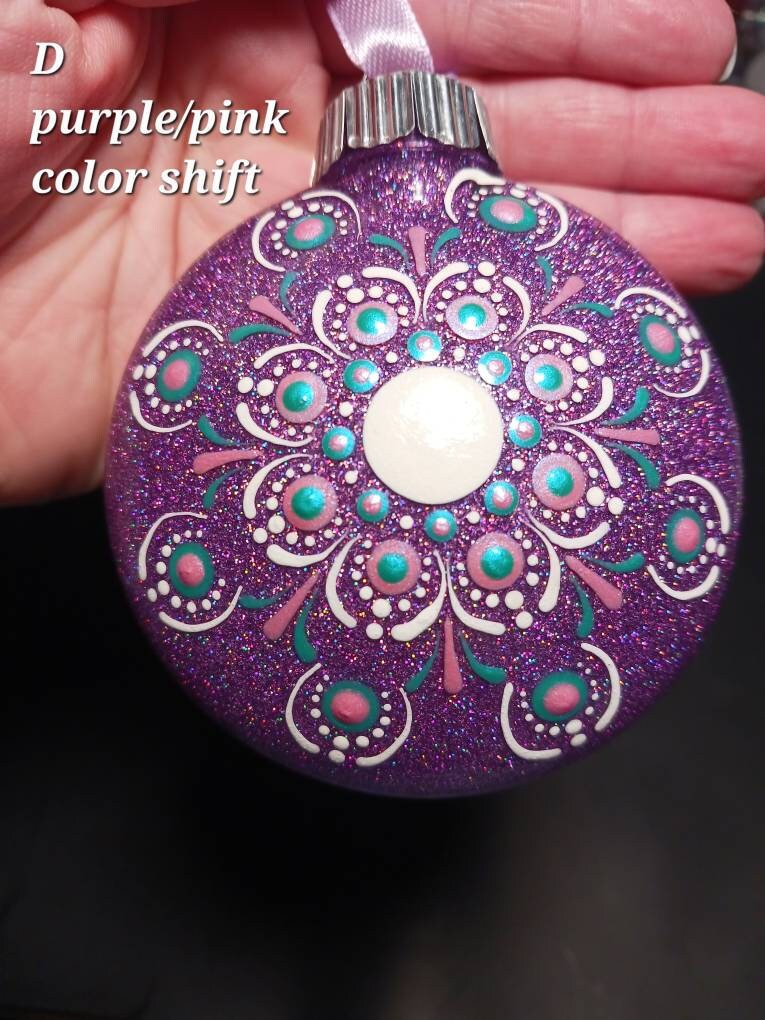 Mandala Dot Christmas Ornaments - Etsy