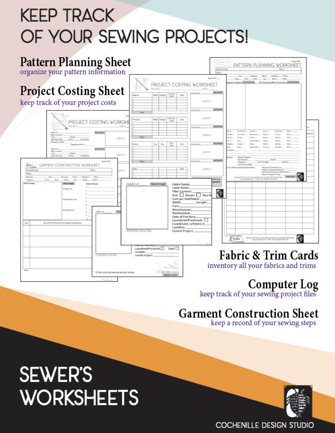 Sewer's Worksheets (editable PDF Files) - Etsy