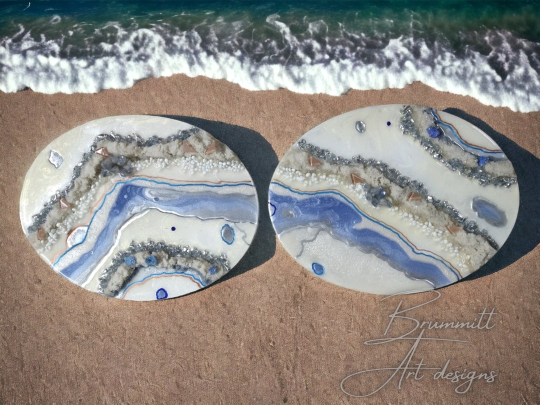 Resin Geode Oval Wall Art (set of Two) - Etsy