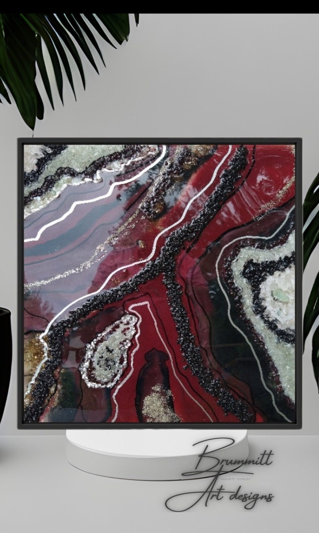 Resin Geode Art- Garnet Healing Art - Etsy