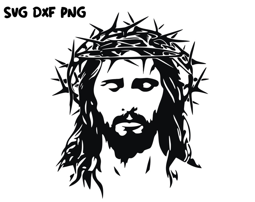 Jesus Face With Spinal Crown SVG, JPEG, and PNG Transparent Background ...