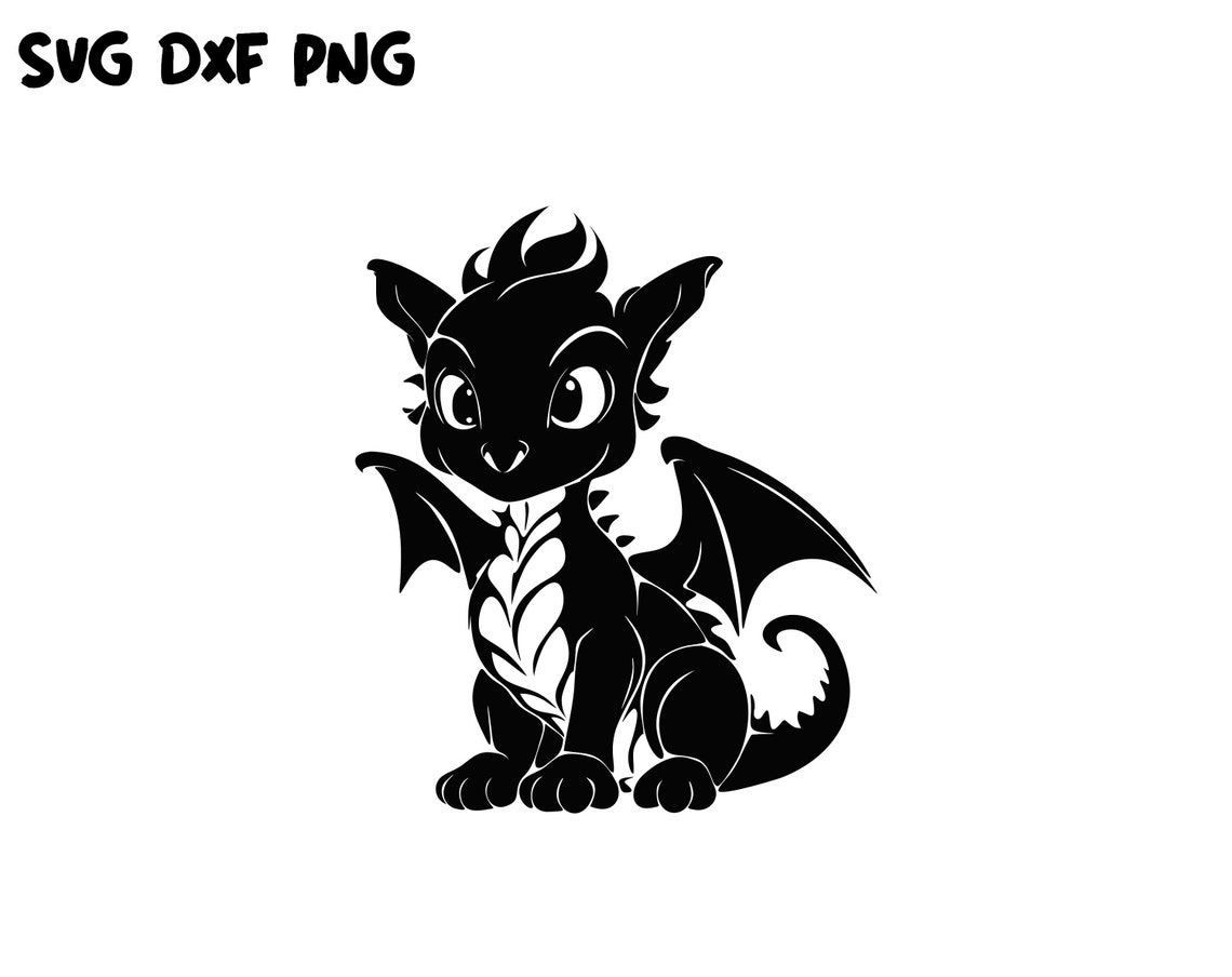 Baby Dragon SVG, Fantasy SVG, Cute Mythical Animal SVG, Cricut Cutting ...