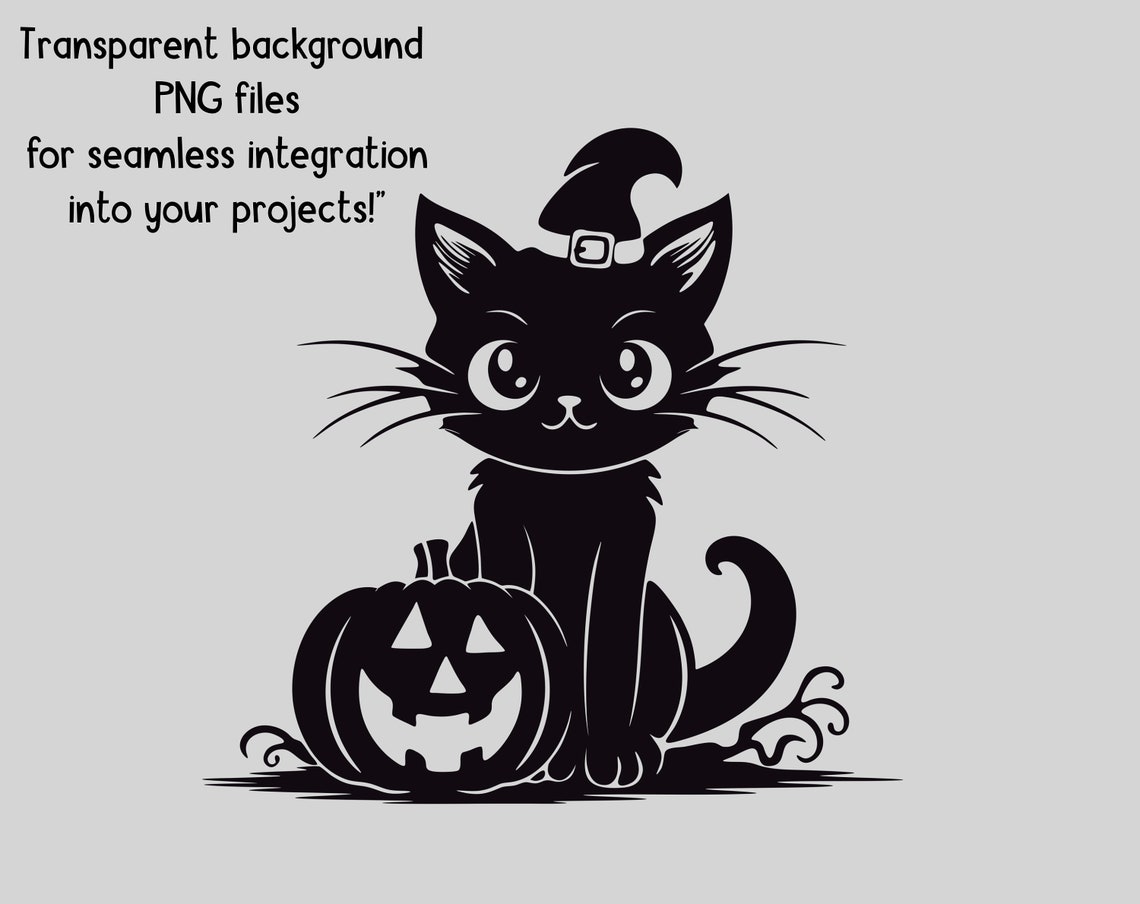 Halloween Cat Svg Cut File Witch Cat on Halloween Pumpkin Cute Cat With ...