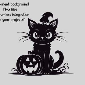 Halloween Cat Svg Cut File Witch Cat on Halloween Pumpkin Cute Cat With ...