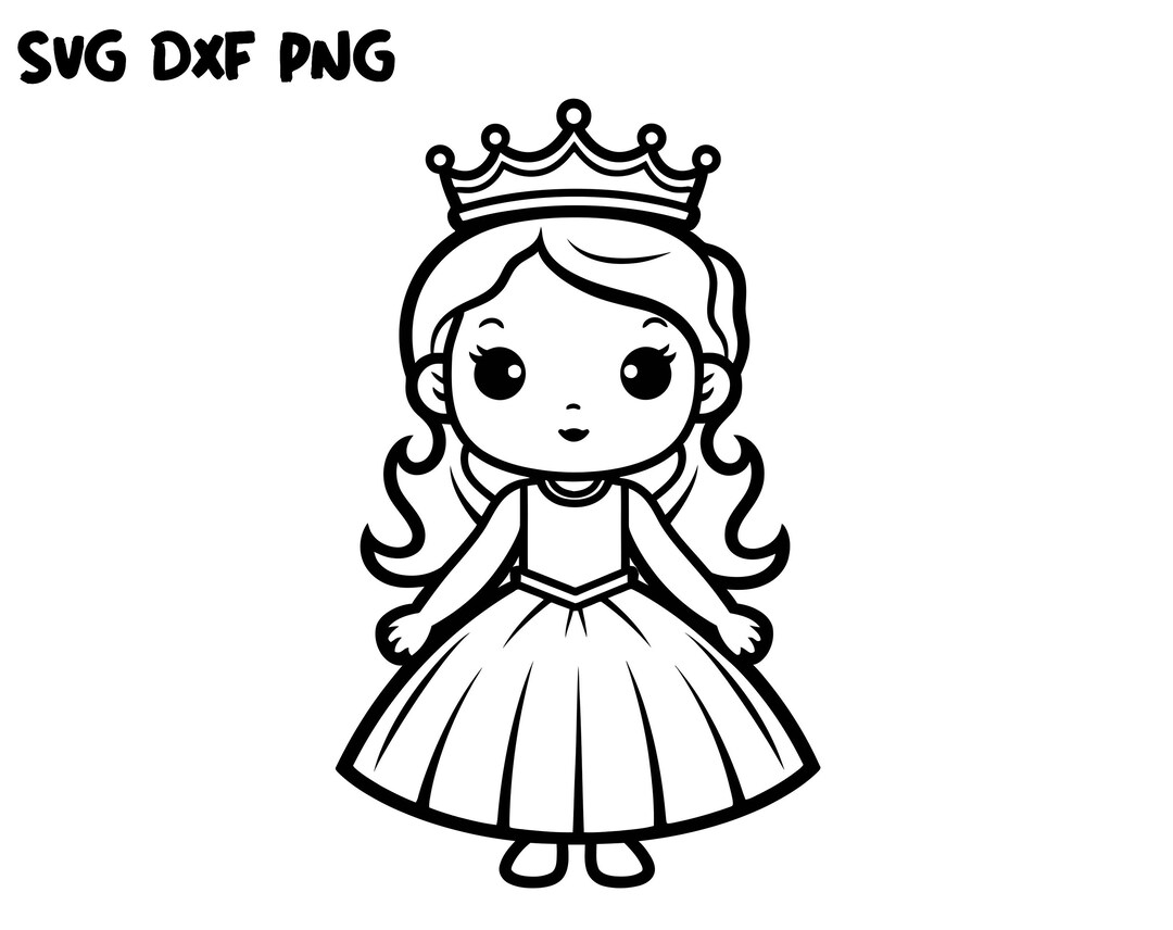 Cute Princess Svg Files for Cricut, Princess Svg, Princess Clipart ...
