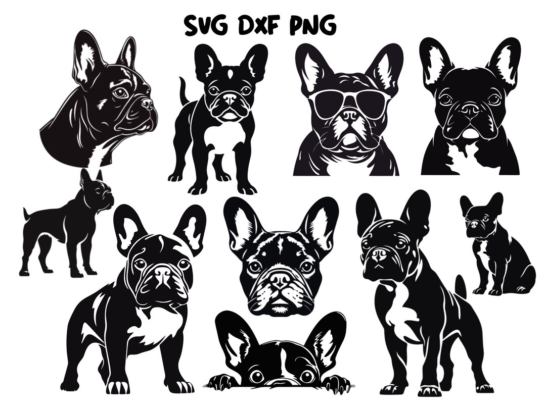 French Bulldog Bundle,logo Vinyl Stencil,frenchie Clipart Print,french ...