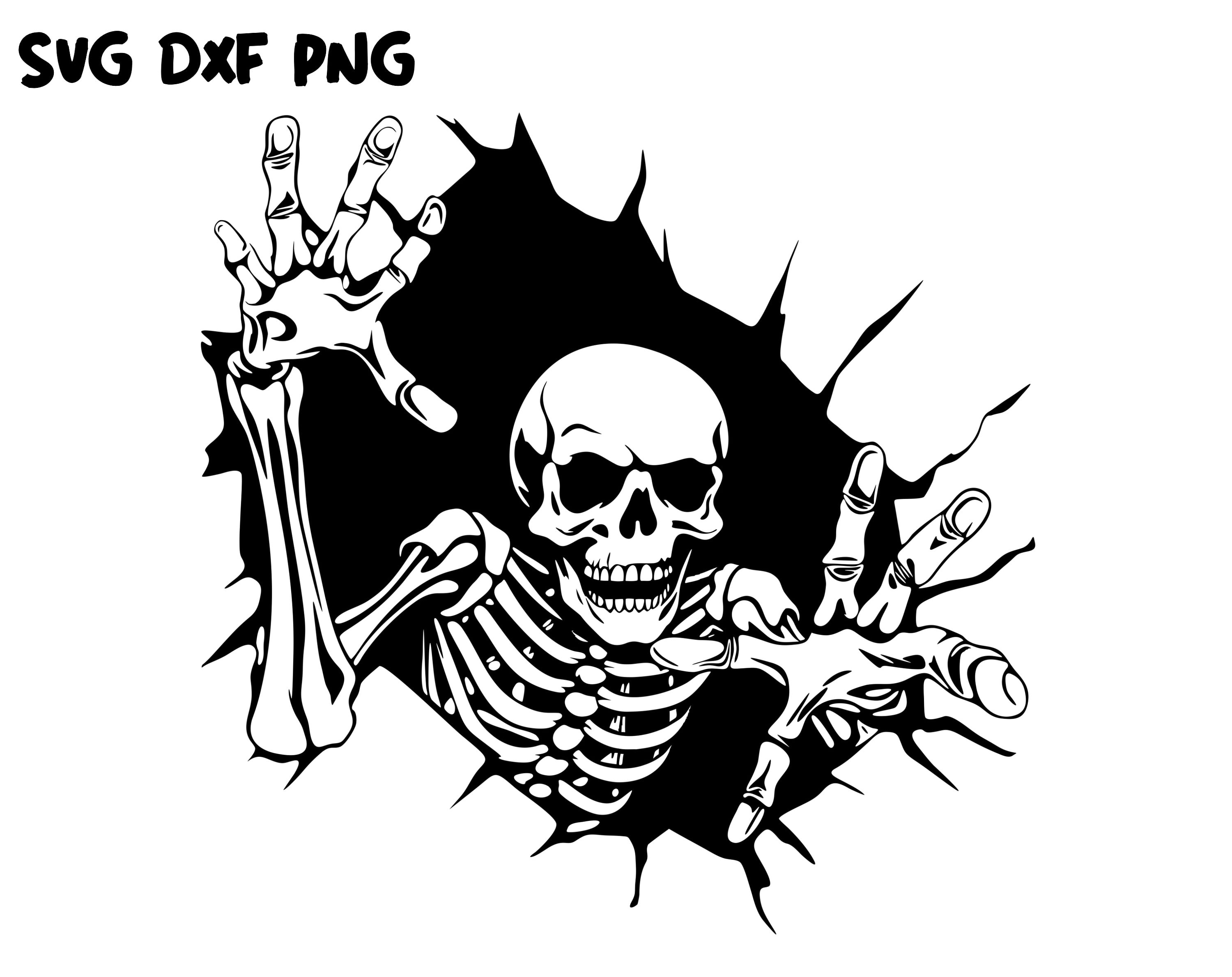 Skull in the Wall File SVG Vector File Instant Download for - Etsy