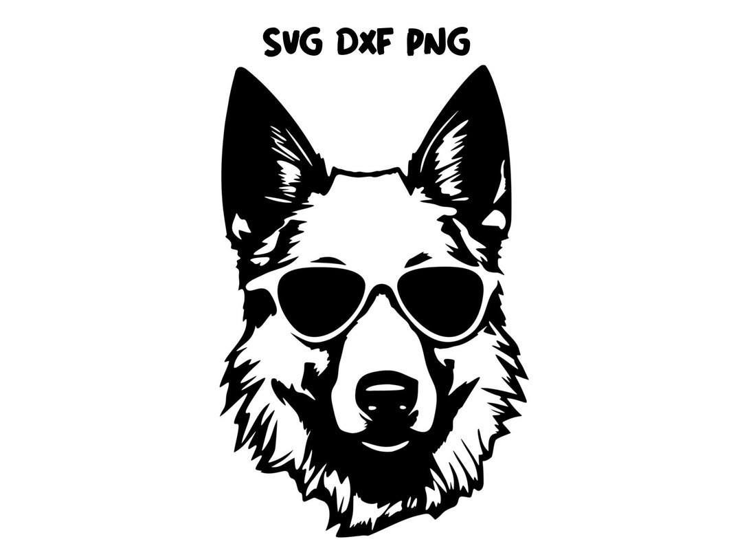 German Shepherd Dog With Glasses Portrait Dog Dxf Dog Peeking SVG for ...