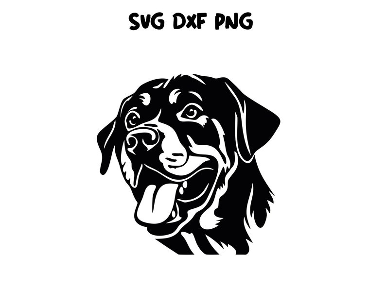 Rottweiler Dog Face Svg Clip Art, Vector Graphic Cuttable File ...