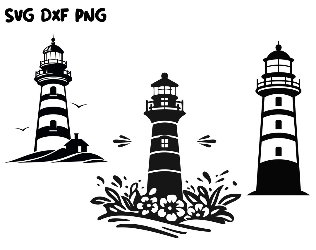 Lighthouse SVG, Lighthouse Silhouette SVG, Ocean SVG, Sea Svg, Island ...