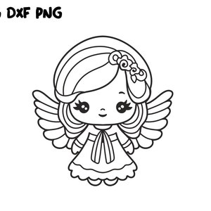 Cute Angels Illustrations SVG, PNG, DXF Cute Angels Files for Cricut ...
